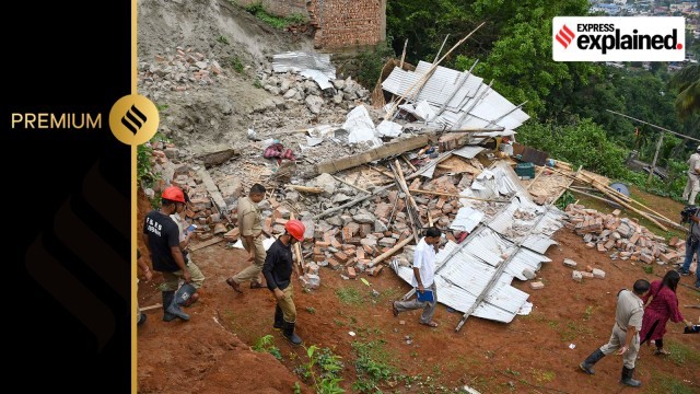 Landslides in Northeast India after Cyclone Remal. UPSC