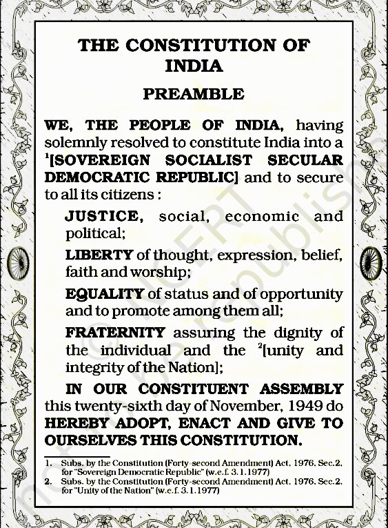 Preamble to Indian Constitution- The Source of a Public Force