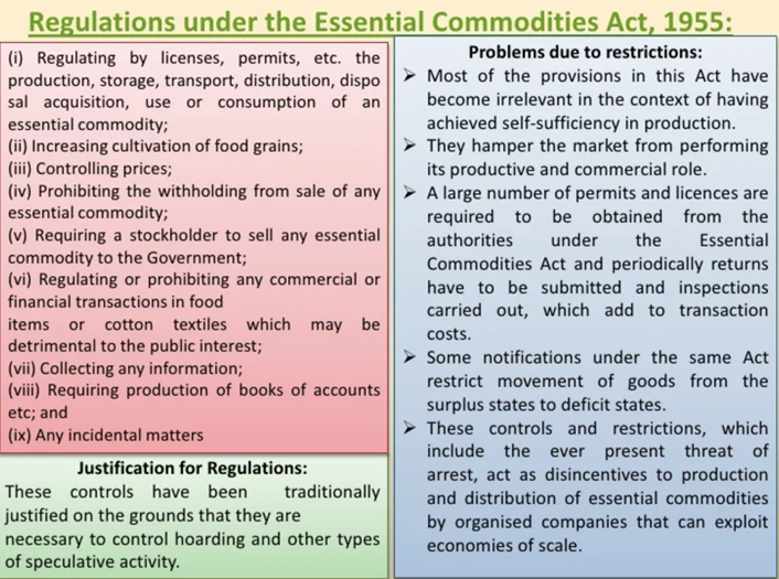 ESSENTIAL COMMODITIES ACT OF 1955 | IAS GYAN