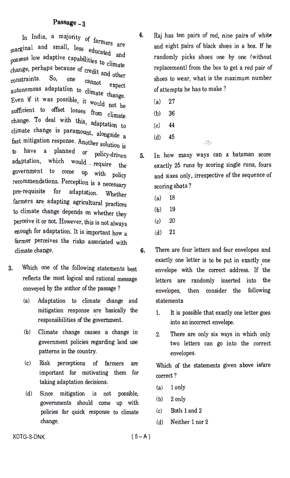 Upsc Csat 2023 Question Paper