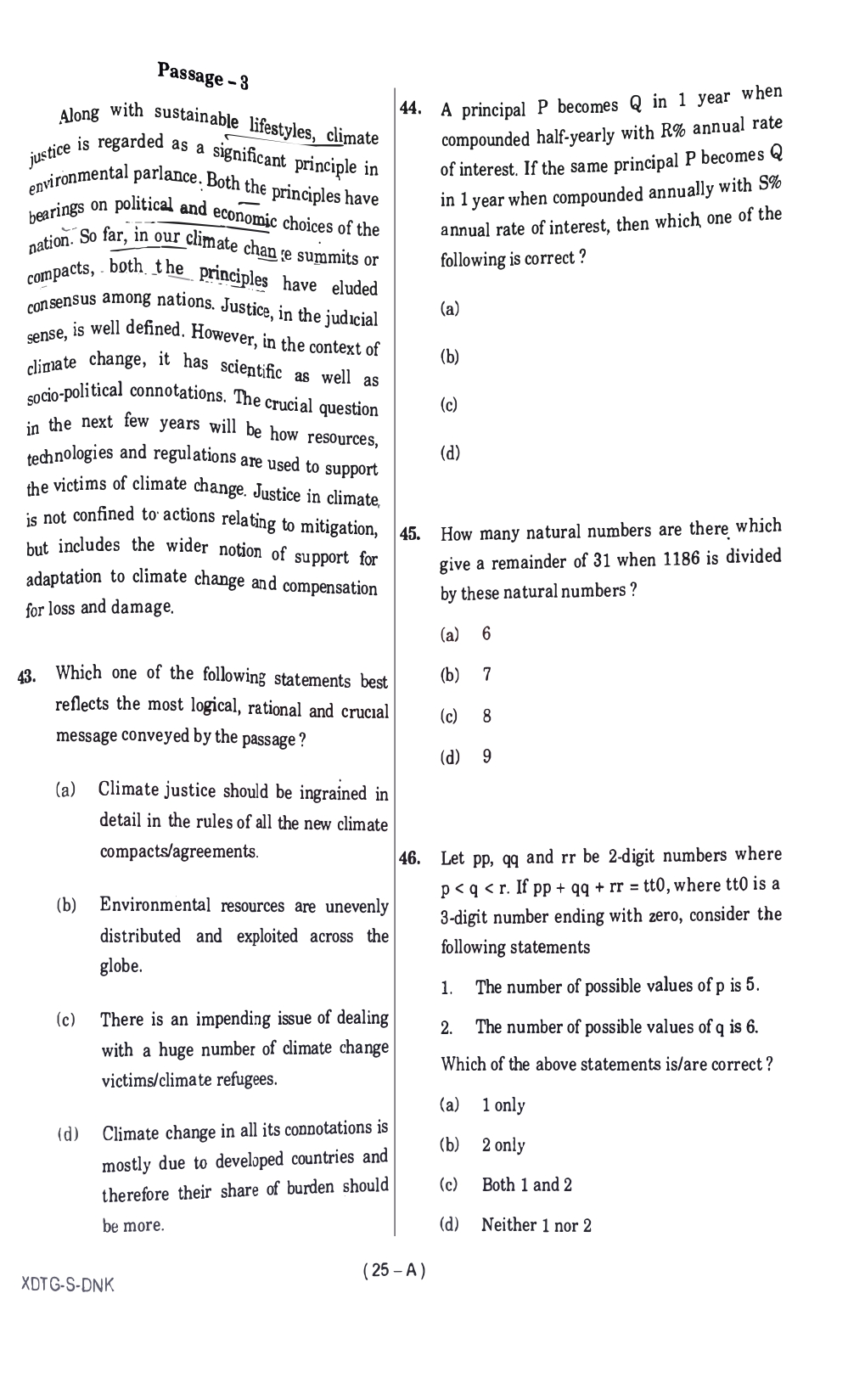 upsc csat 2023 question paper